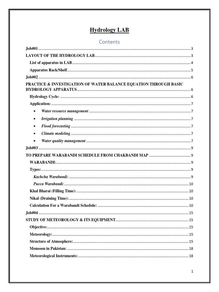 Hydrology LAB Manual | PDF | Precipitation | Evapotranspiration