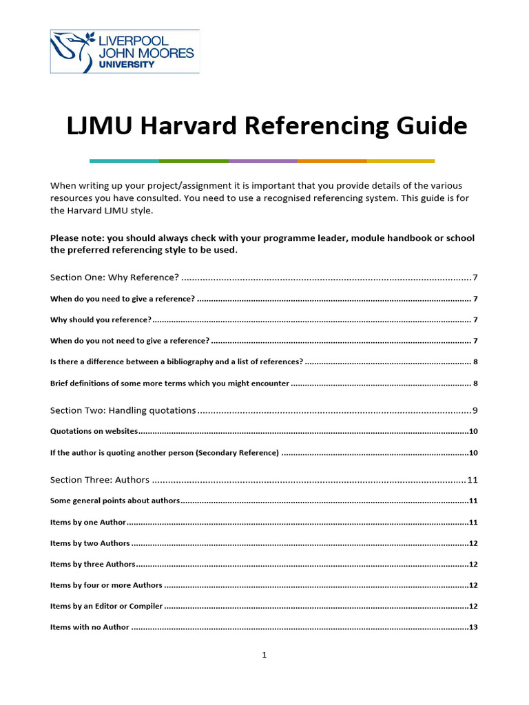 LJMU harvard referencing full guide | PDF | Digital Object Identifier ...