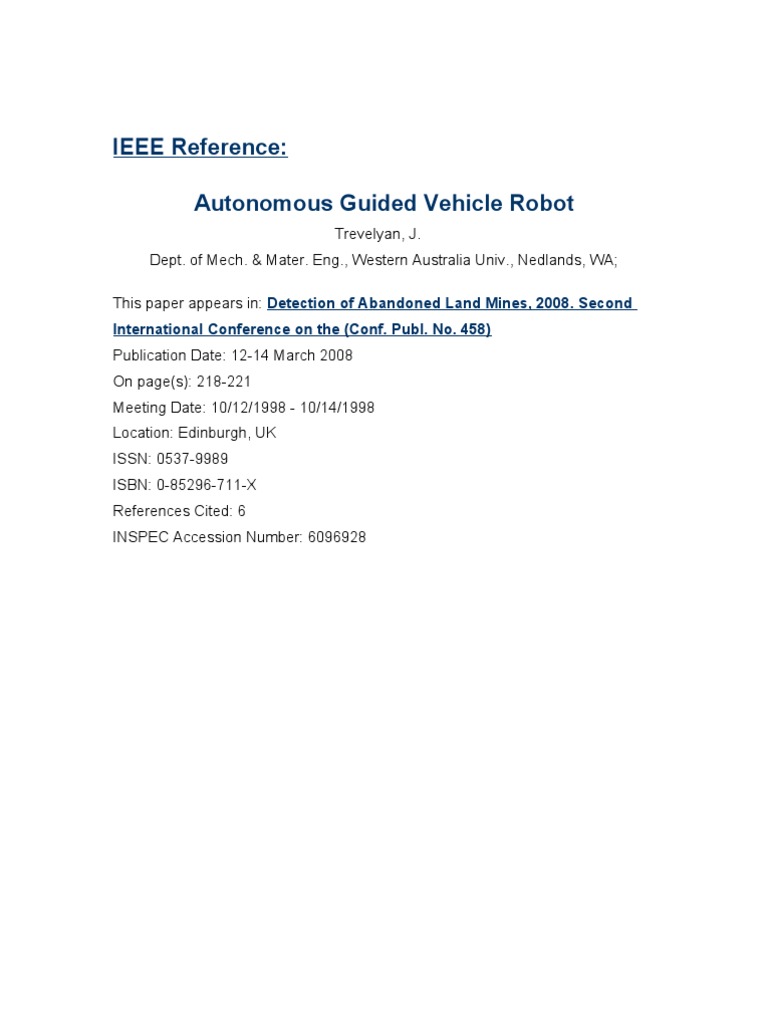 Autonomous Guided Vehicle Robot | PDF