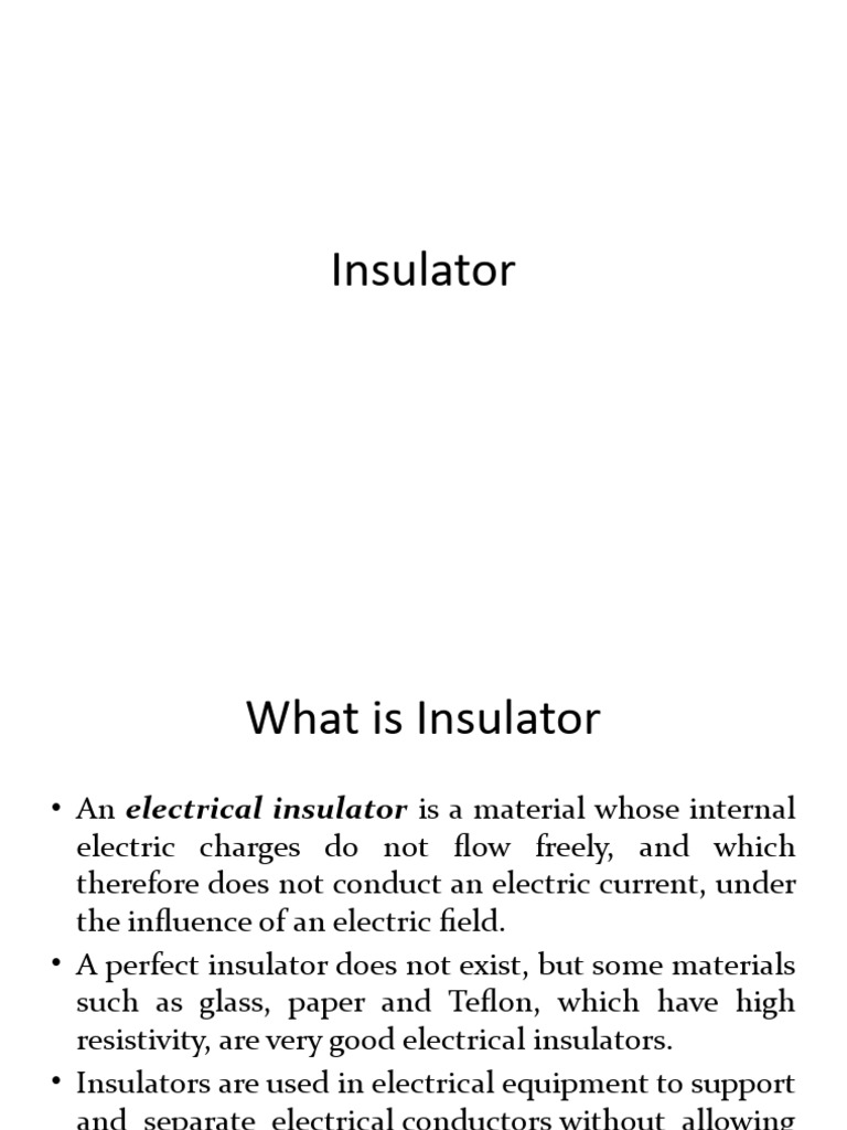 Insulator | PDF | Insulator (Electricity) | Electrical Engineering