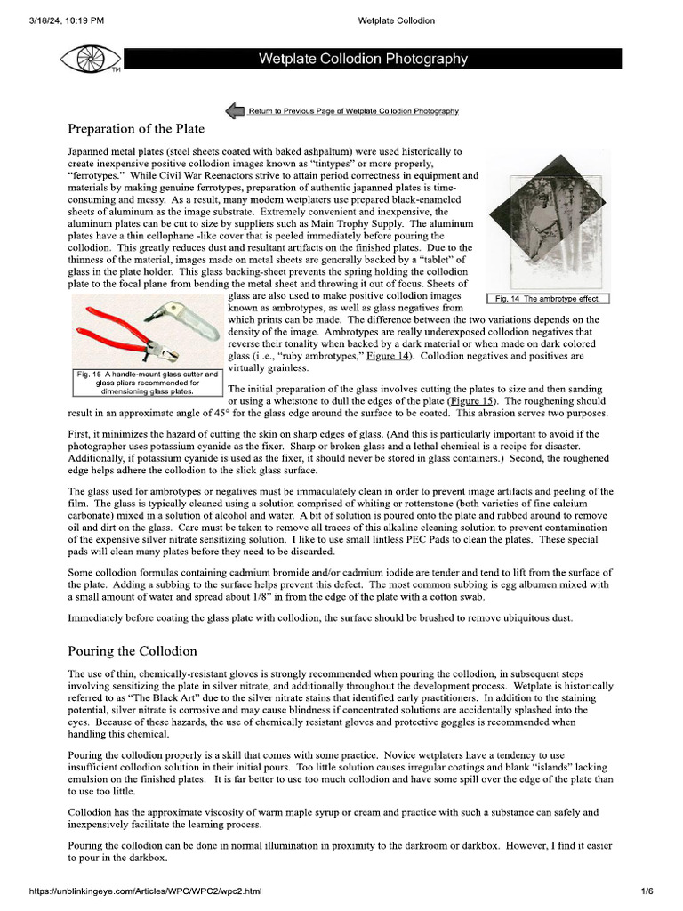 Wetplate Collodion | PDF