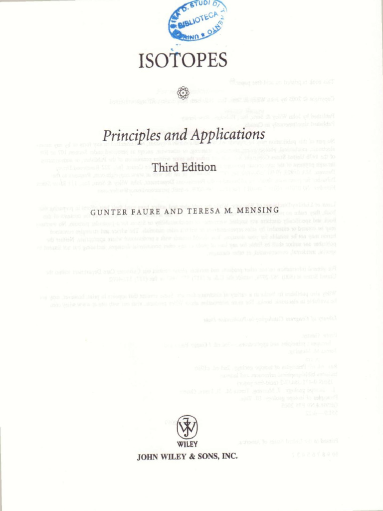 Isotopes - Principles and Applications Faure | PDF | Radioactive Decay ...