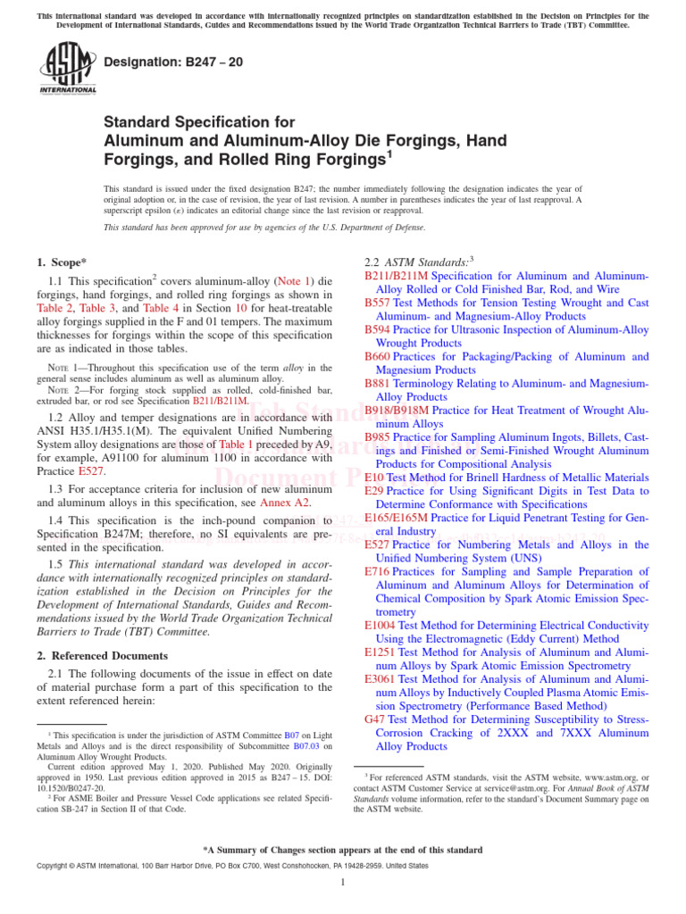 ASTM-B247-20-Solüsyon Yaşlandırma Standardı | PDF | Forging | Heat Treating