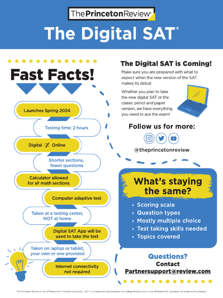 TPR Digital Sat Fast Facts Flyer | PDF