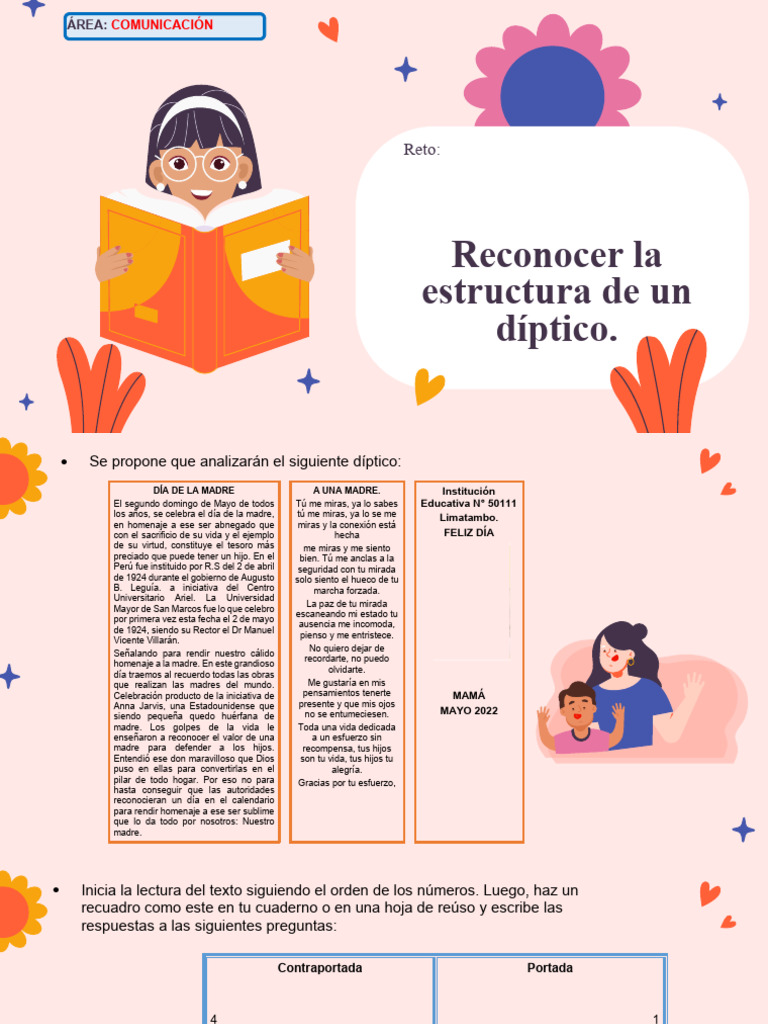 Estructura y Análisis de Dípticos | PDF | Mujer