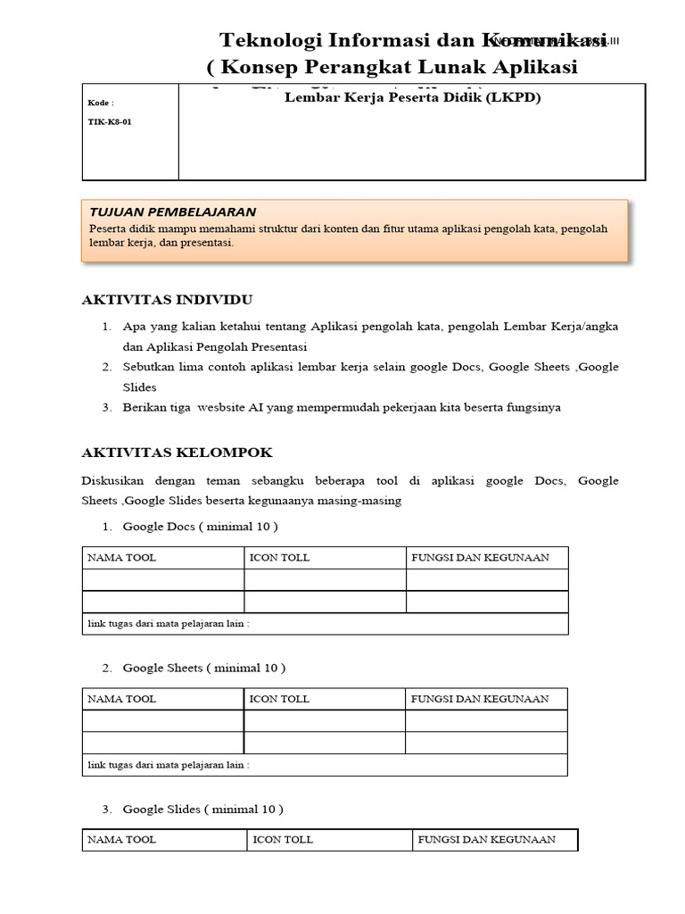 lkpd- TIK-K8-01 | PDF