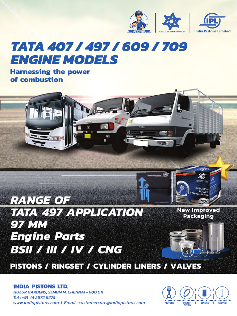 Tata 97 MM 4 Cyl Range Chart | PDF | Piston | Engines
