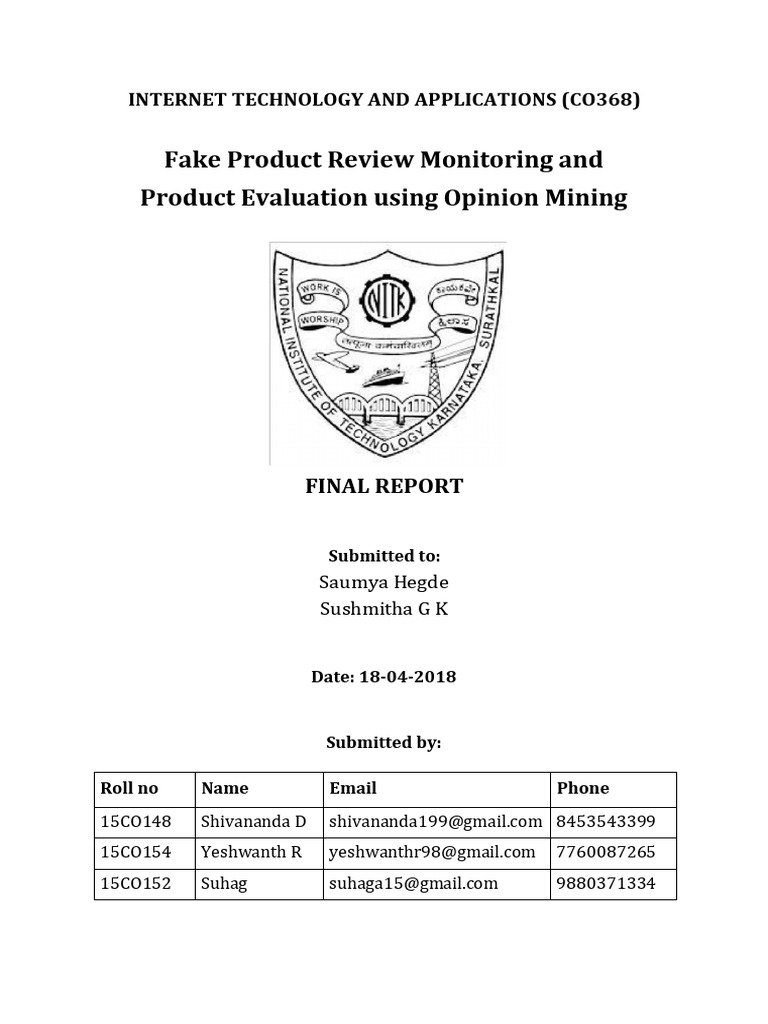 Ita Final Report | PDF | Internet | Statistical Classification