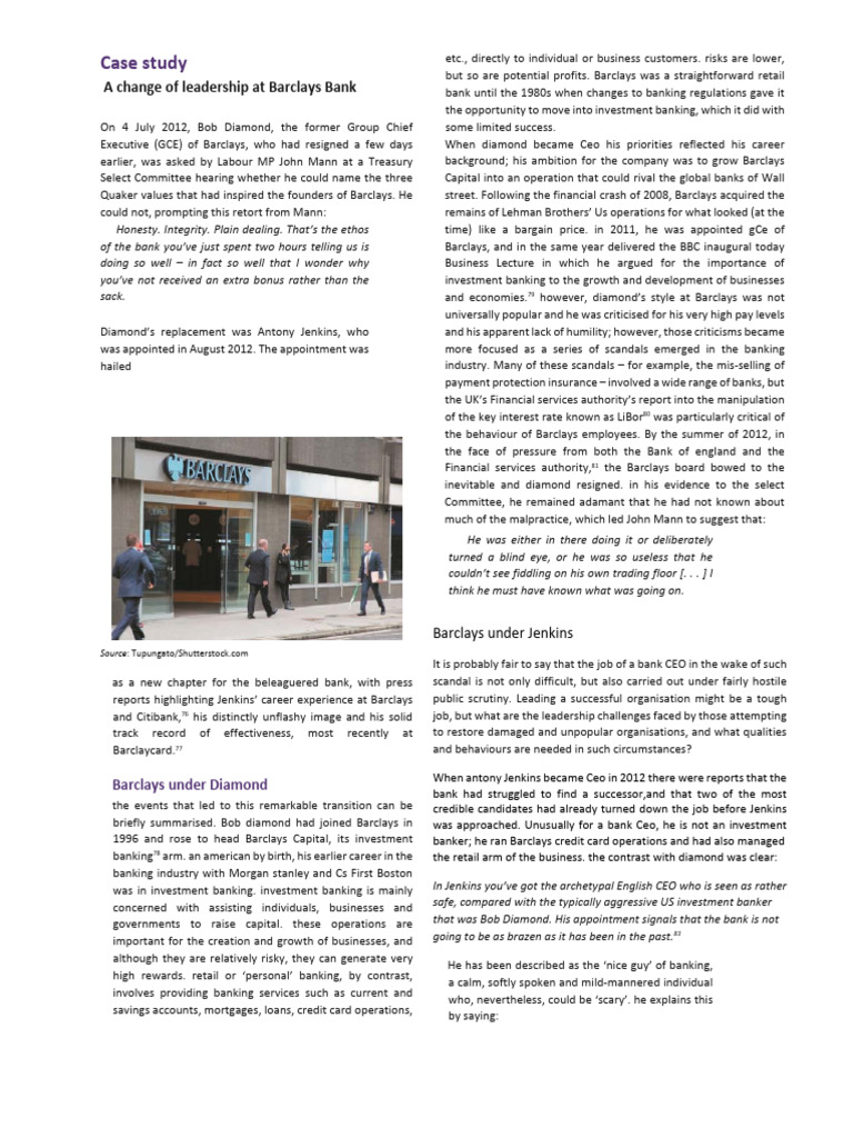 Case Study - Barclays | PDF | Barclays | Banks
