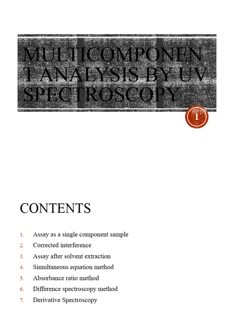 Multicomponent Analysis by UV Spectros | PDF | Absorption Spectroscopy ...