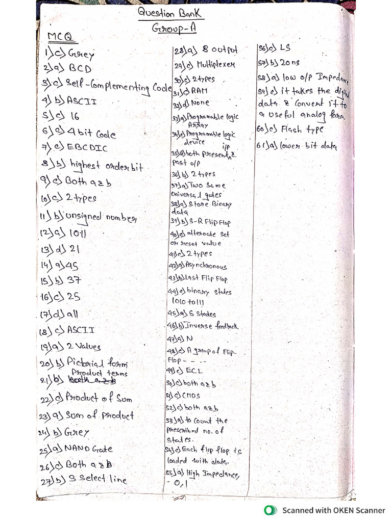 DSD Question Bank Answer | PDF