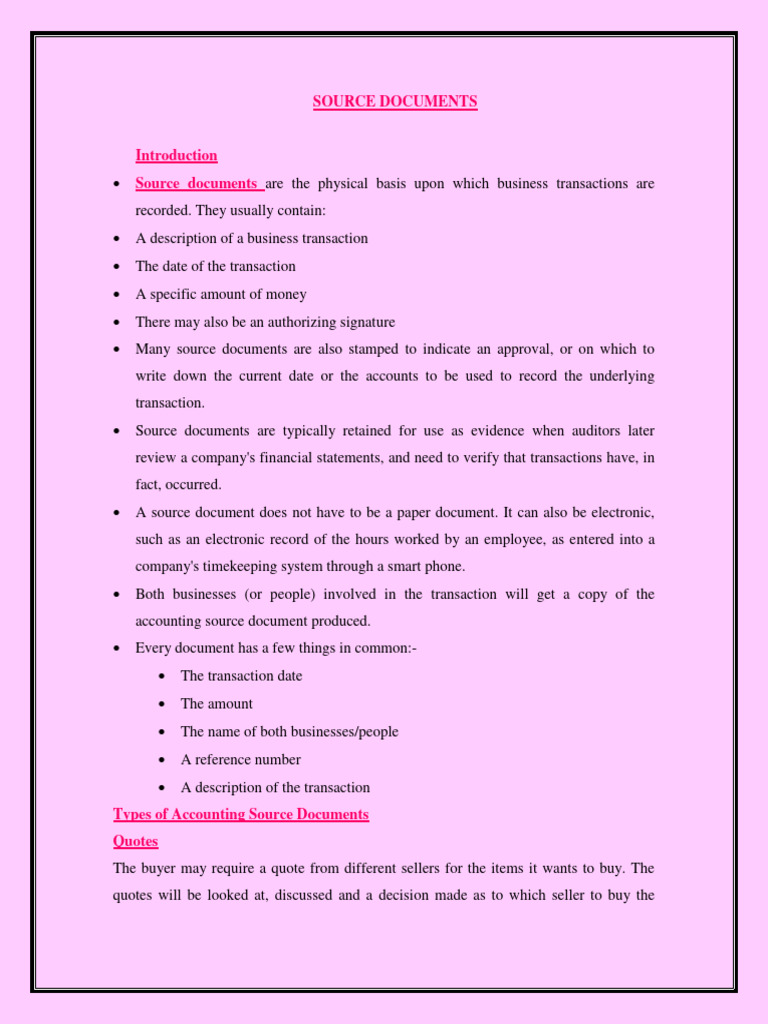 Accounting Source Documents | PDF | Cheque | Invoice