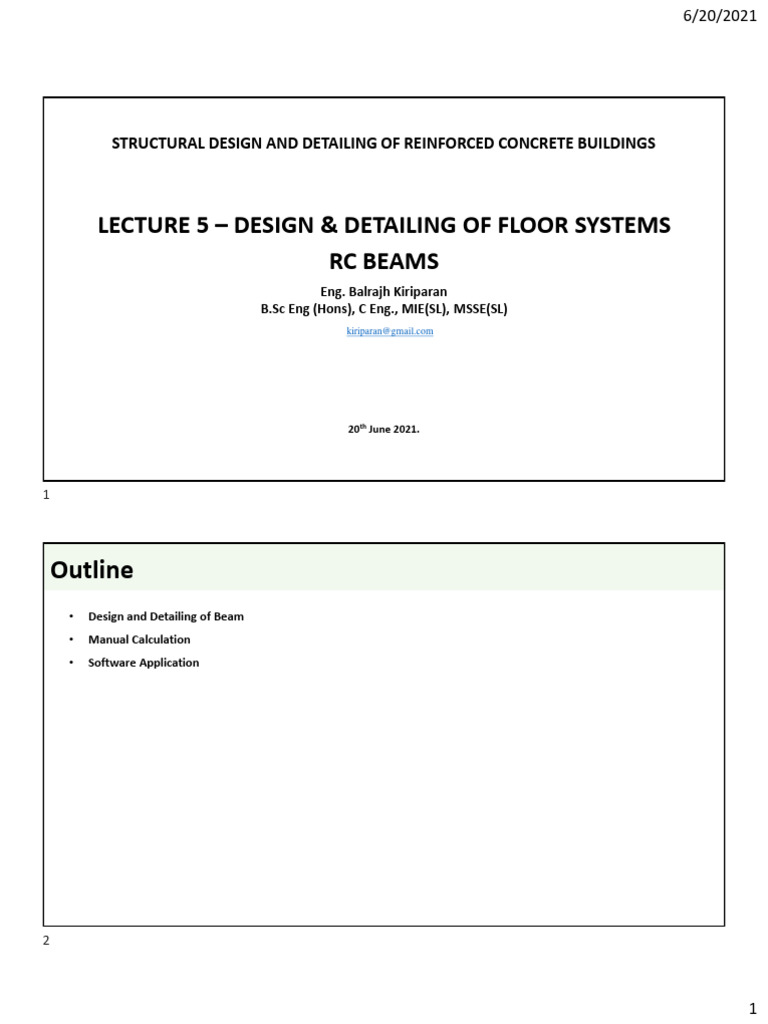 Lecture 6 Beam Design | PDF | Beam (Structure) | Concrete