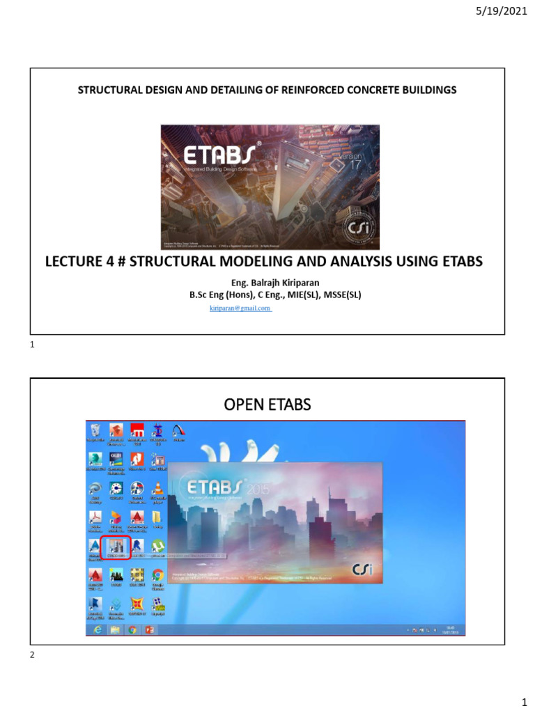 ETABS Structural Modeling Guide | PDF | Beam (Structure) | Concrete