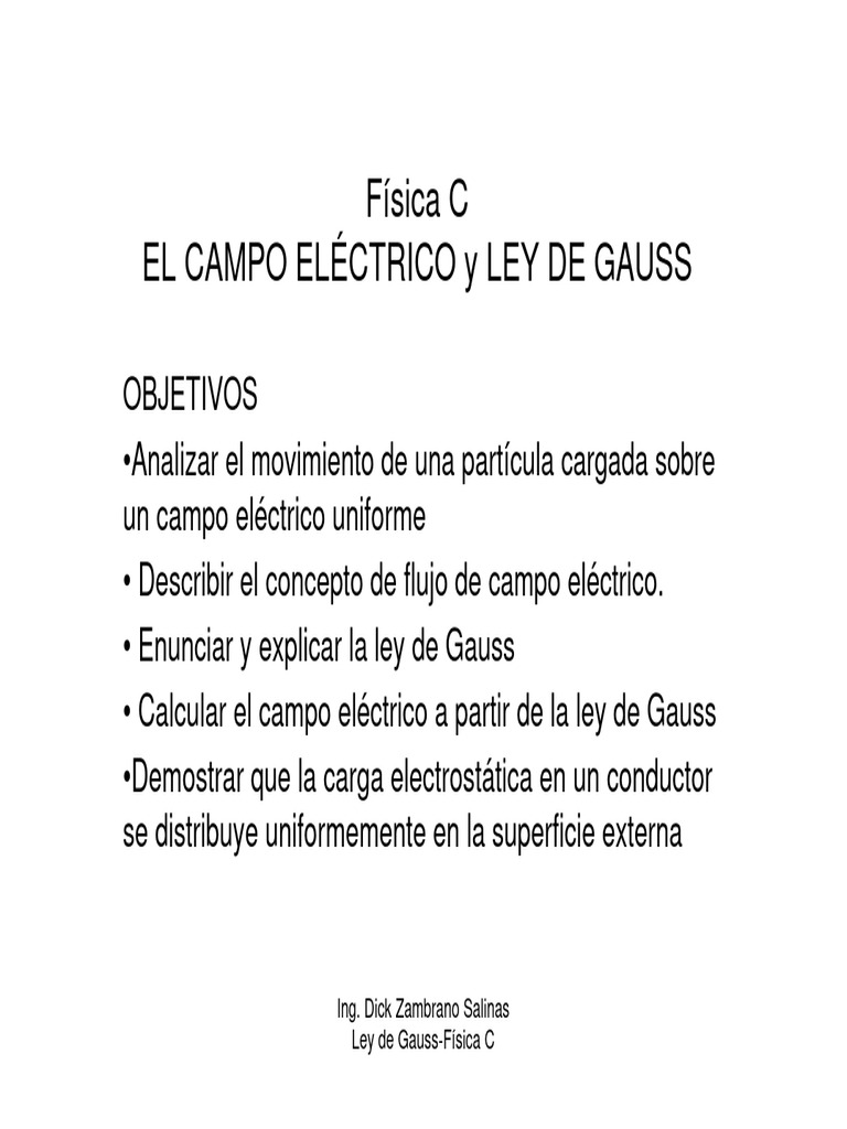 Campo Eléctrico y Ley de Gauss | PDF | Campo eléctrico | Esfera