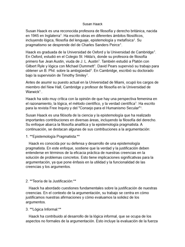 Susan Haack y Jerzy Wróblewski: Filosofía y Derecho | PDF | Gottfried ...