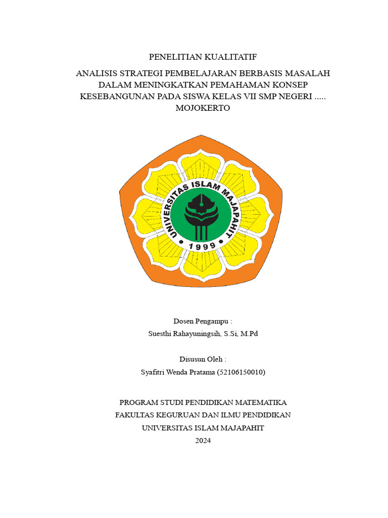 Penelitian Kualitatif - Syafitri Wenda Pratama (Latar Belakang) | PDF | Karier & Perkembangan