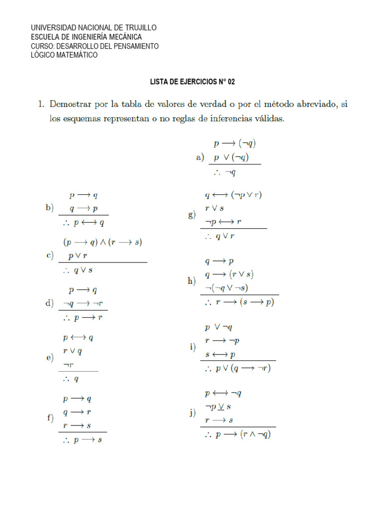 Lista Ejercicios N-02 - Mecánica | PDF