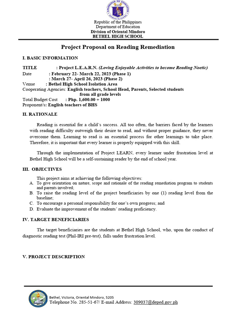 Project Proposal | PDF | Learning | Cognition