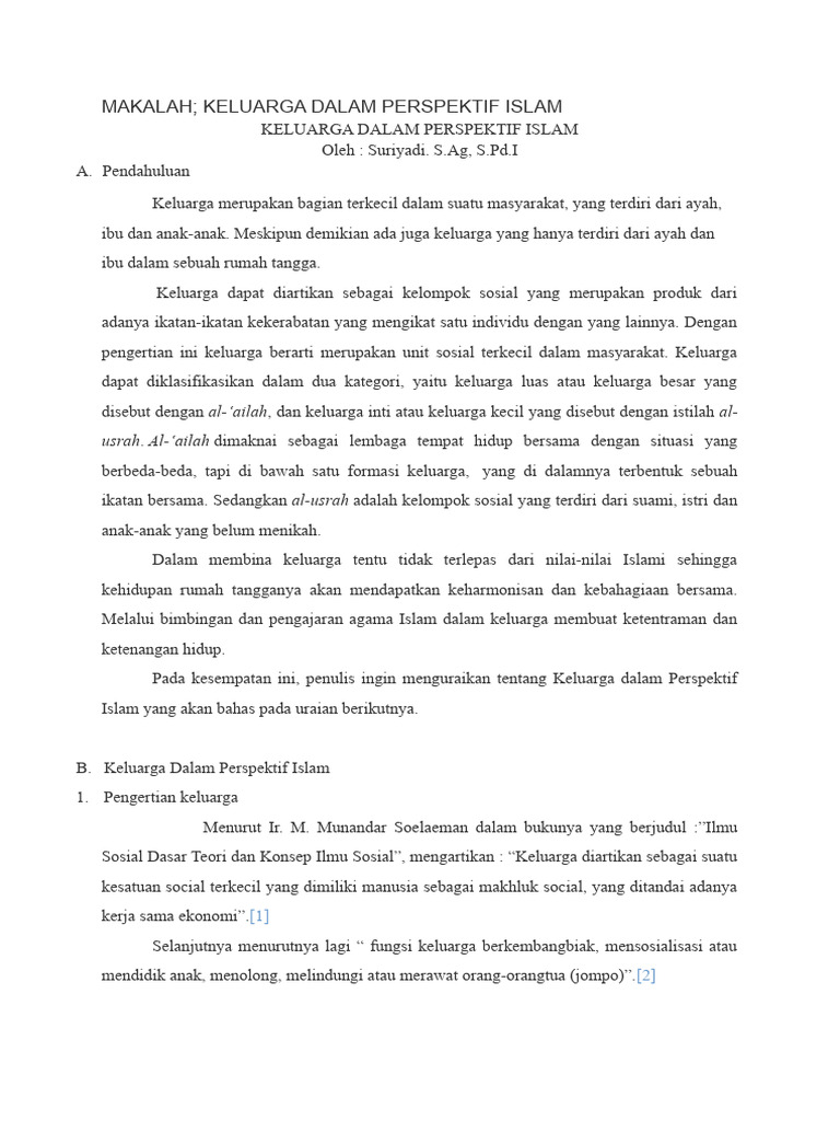 Keluarga Dalam Perspektif Islam | PDF