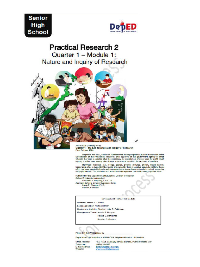 Senior Practical Research 2 Q1 Module1 FINAL | PDF | Quantitative Research | Statistics