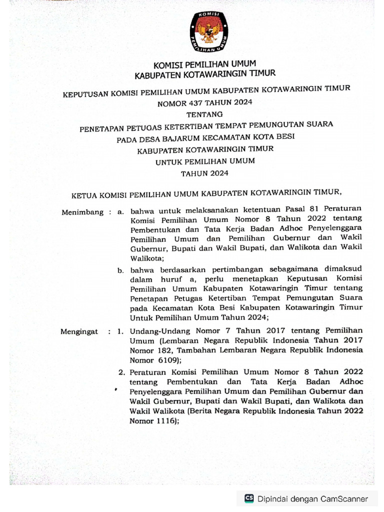 SK Petugas Ketertiban TPS 04 | PDF