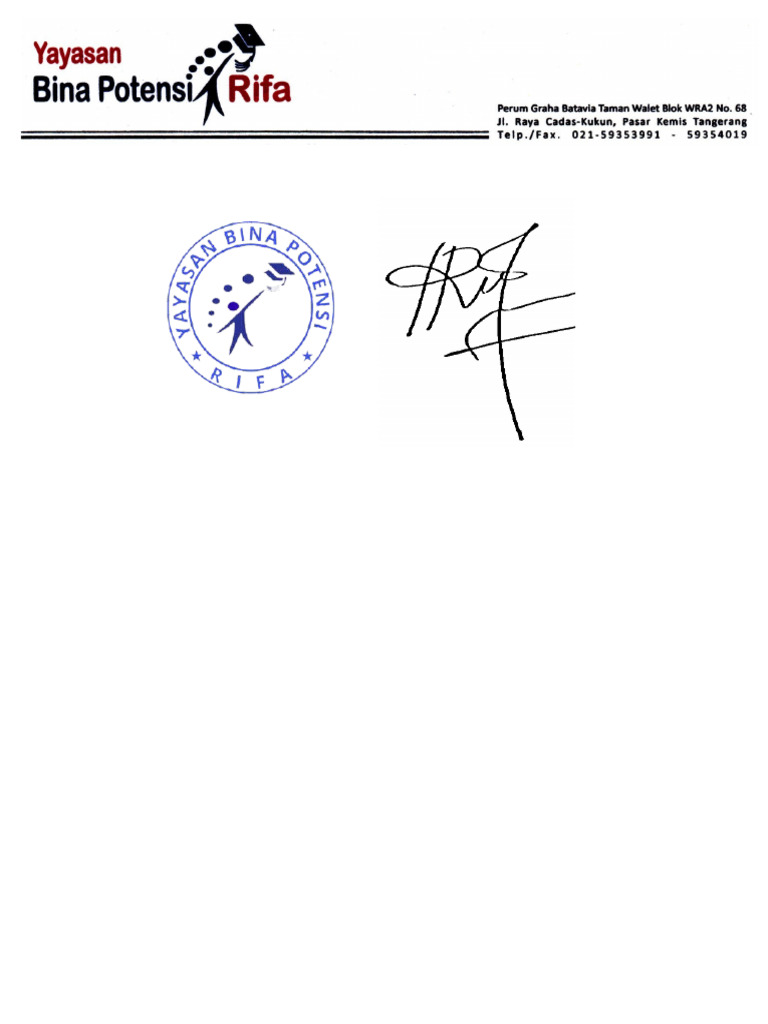 Cap Yayasan + TTD Mamih + Cop Surat Yayasan | PDF