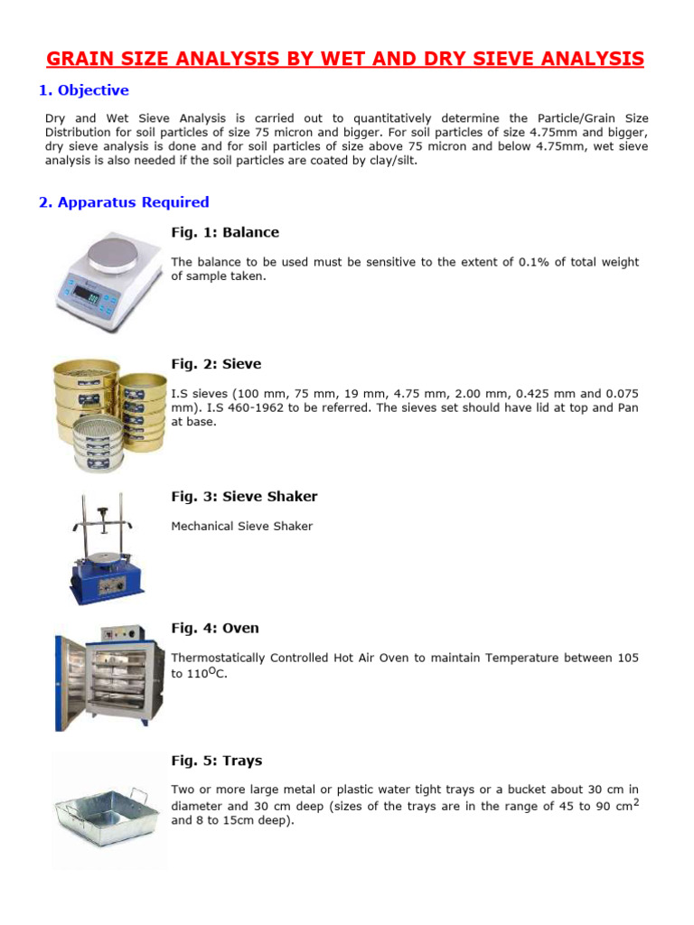 Grain Size Analysis by Wet and Dry Sieving | PDF | Applied And ...