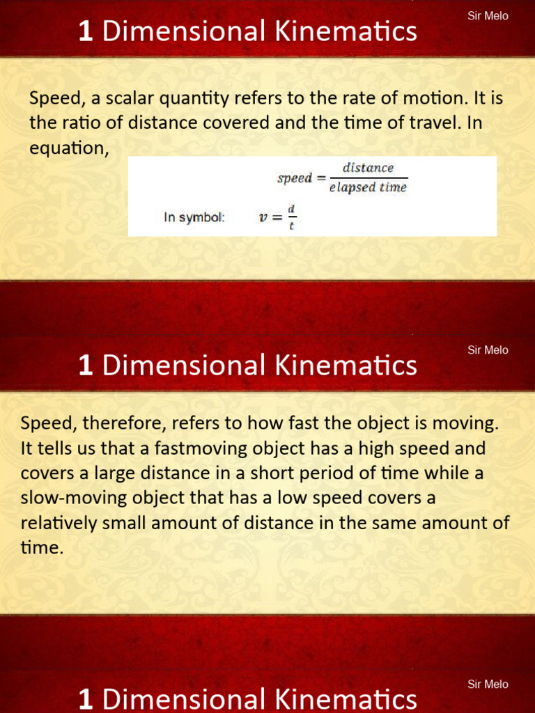 Topic 3 (Physics) | PDF | Speed | Kinematics
