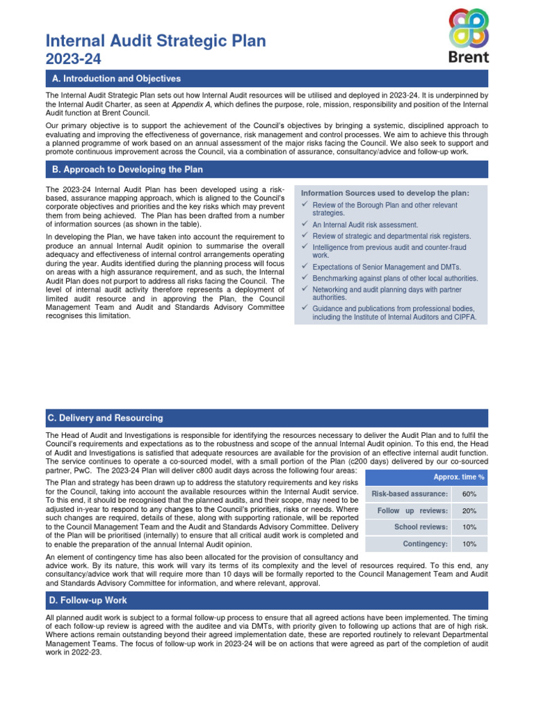 8a. Appendix A - Internal Audit Strategic Plan 2023-24 | PDF | Internal ...