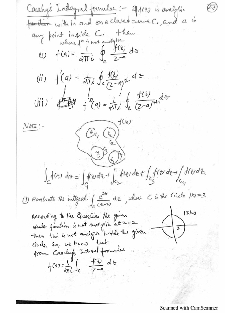 (Unit-5) Engg. Math - Cauchy Integral Formula | PDF