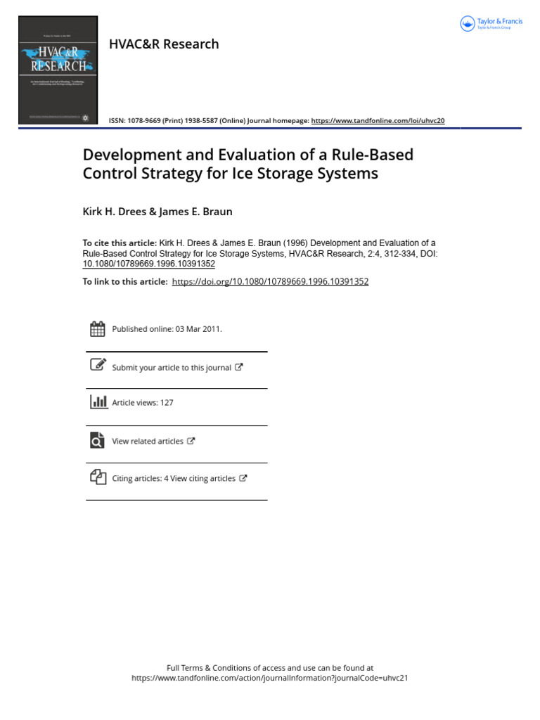 Development and Evaluation of A Rule Based Control Strategy For Ice ... Development and Evaluation of A Rule Based Control Strategy For Ice ...