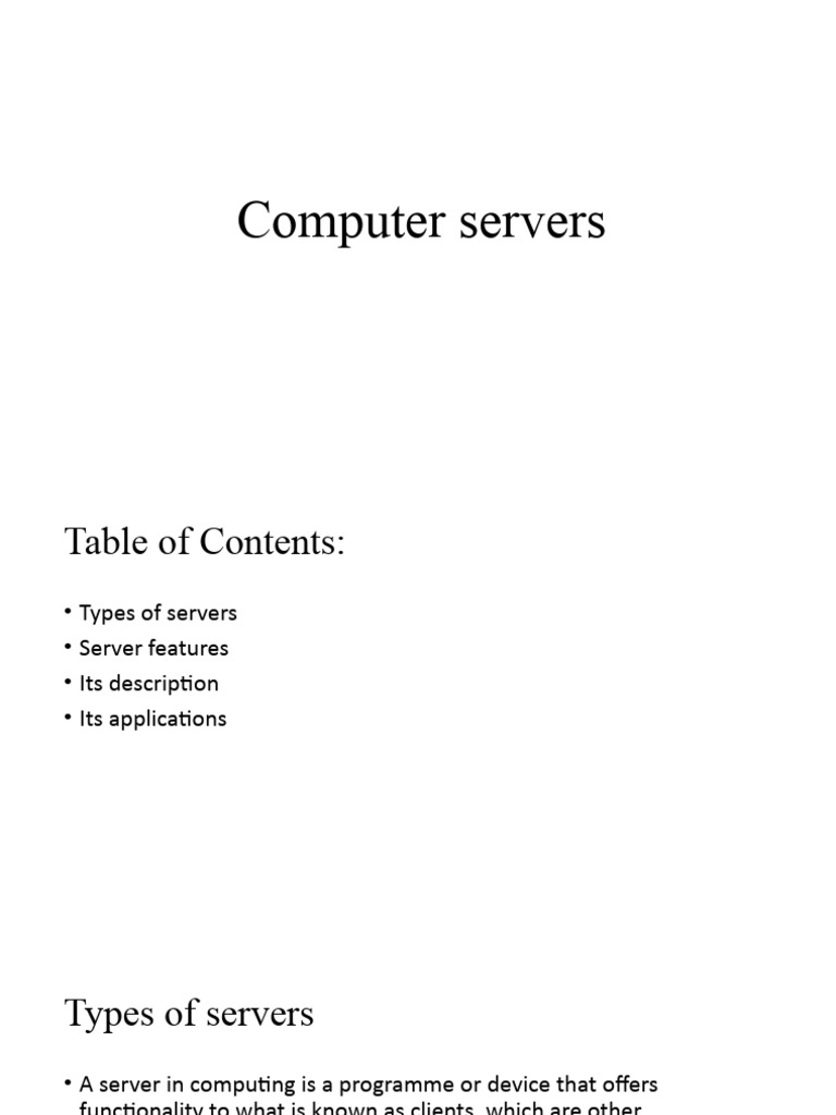 Computer Servers | PDF | Business | Technology & Engineering