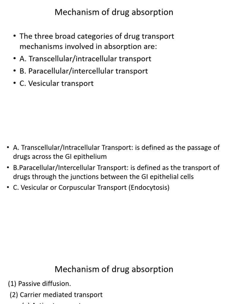 MECHANISM OF ABSORPTION (1) | PDF | Cell Membrane | Diffusion