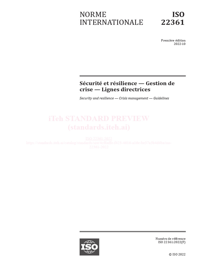 Iso 22361 2022 | PDF | Organisation internationale de normalisation ...