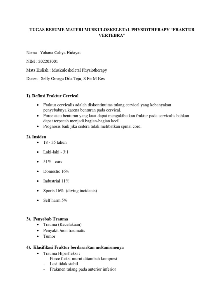 Yohana Cahya - 202203001 - Tugas Resume Materi Muskuloskeletal ...