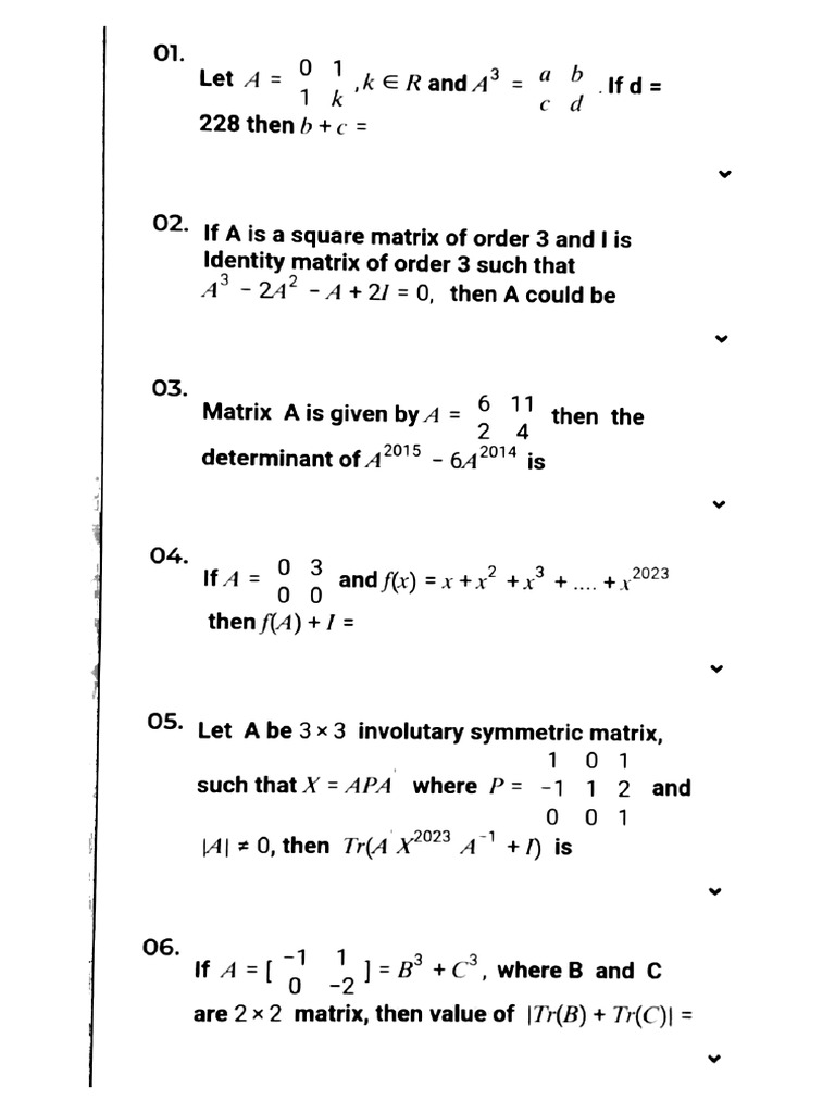 Assignment 1 Matrices | PDF