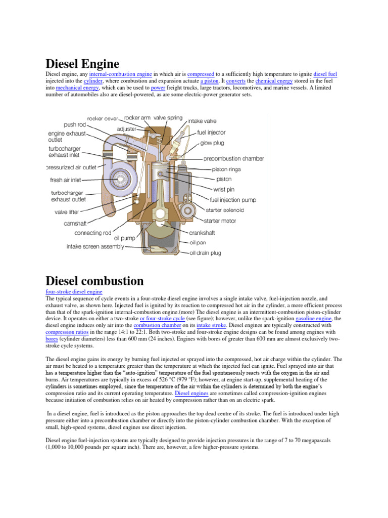 Diesel Engine | PDF | Internal Combustion Engine | Diesel Engine
