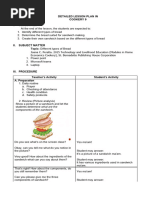 Sandwich Preparation Lesson Plan | PDF | Sandwich | Teaching