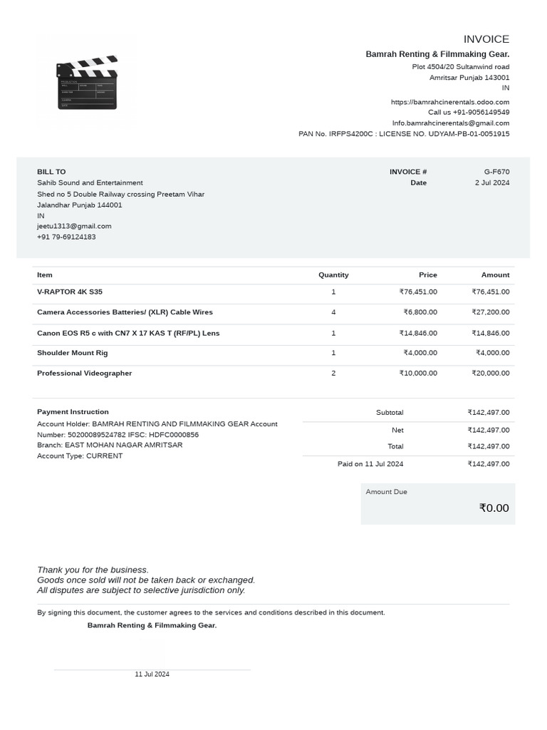 Invoice#g f670 | PDF | Digital Photography | Optical Devices