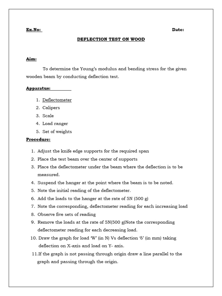 Deflection Wood | PDF | Bending | Beam (Structure)