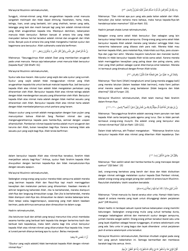 Evaluasi Syukur | PDF | Agama & Spiritualitas