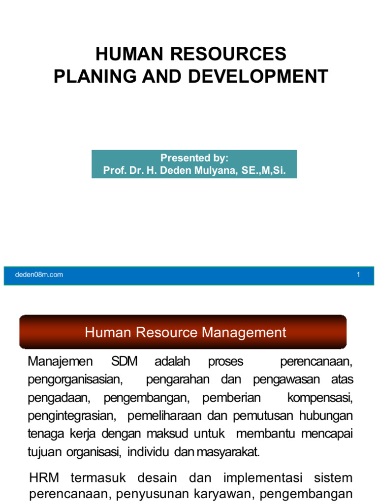 Materi Introduction Human Resource Planing and Development | PDF | Karier & Perkembangan | Bisnis