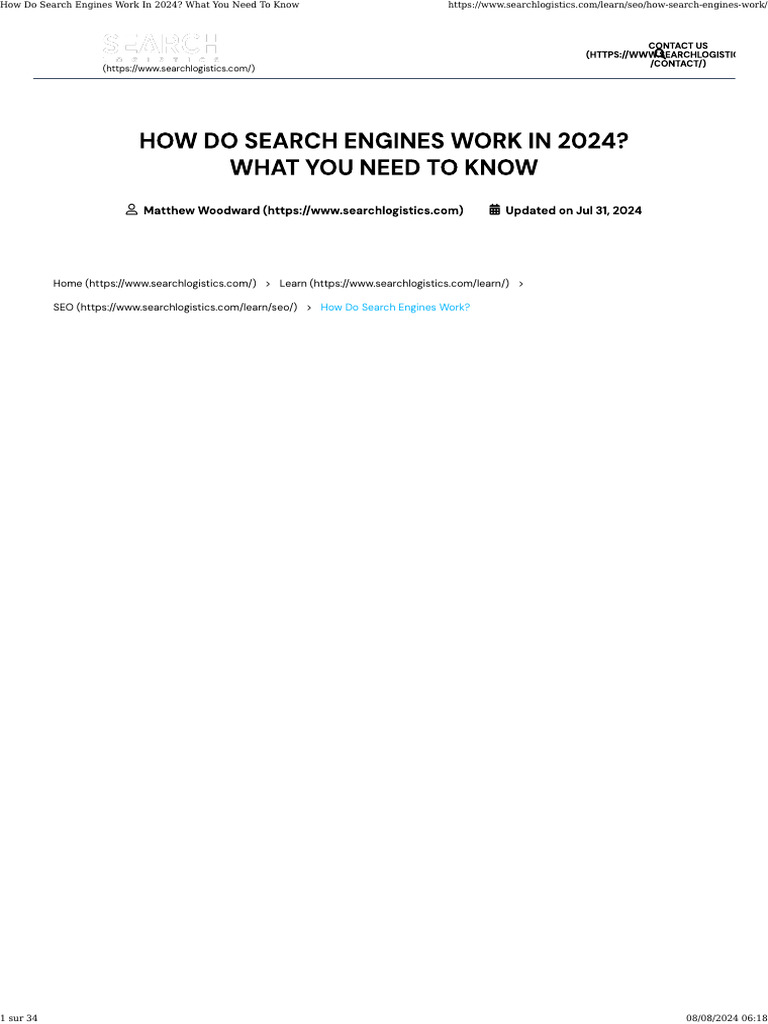 How Do Search Engines Work in 2024 What You Need To Know | PDF | Search ...