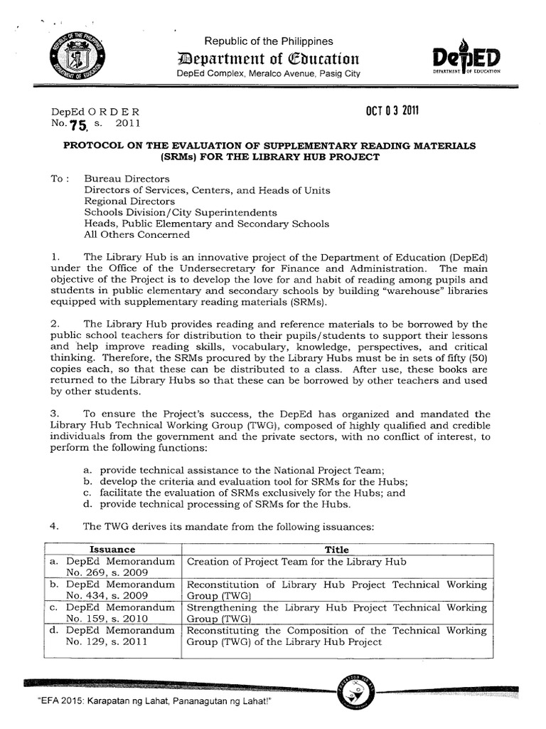 DO - s2011 - 75-2 Protocol On The Evaluation of SRM For The Library Hub ...