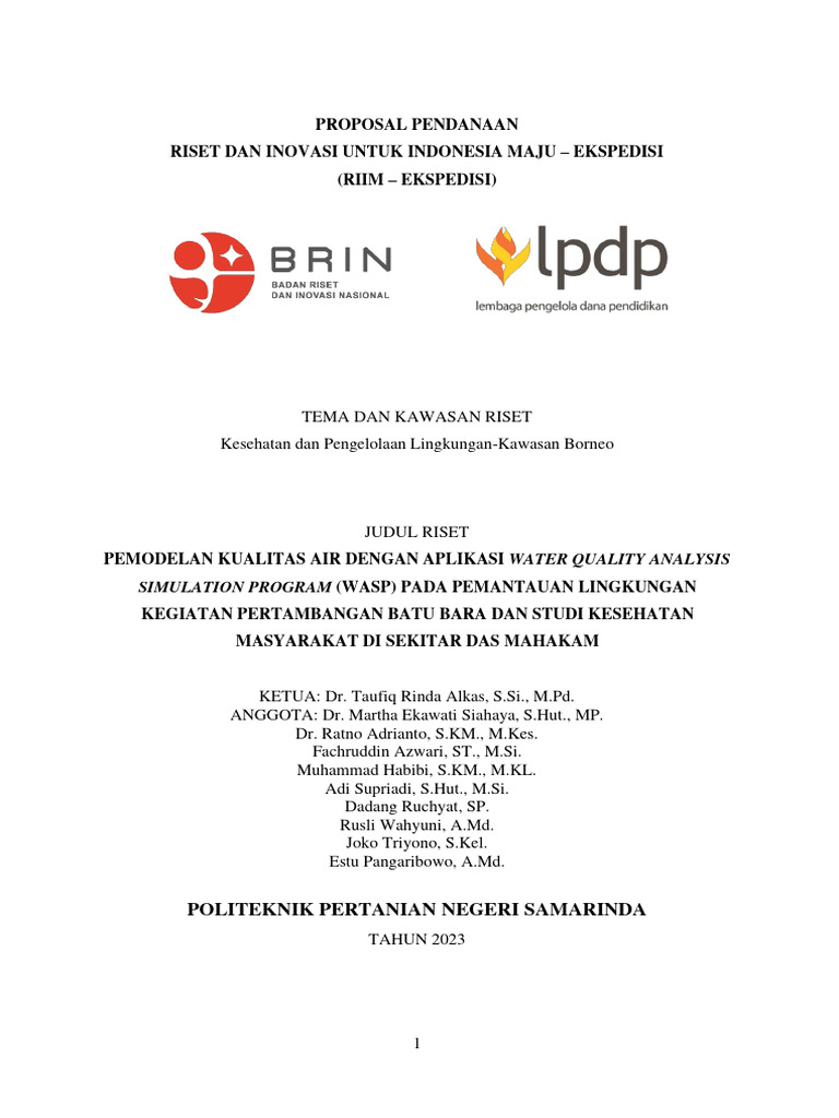 Proposal Brin - Final 2023 | PDF | Sains & Matematika