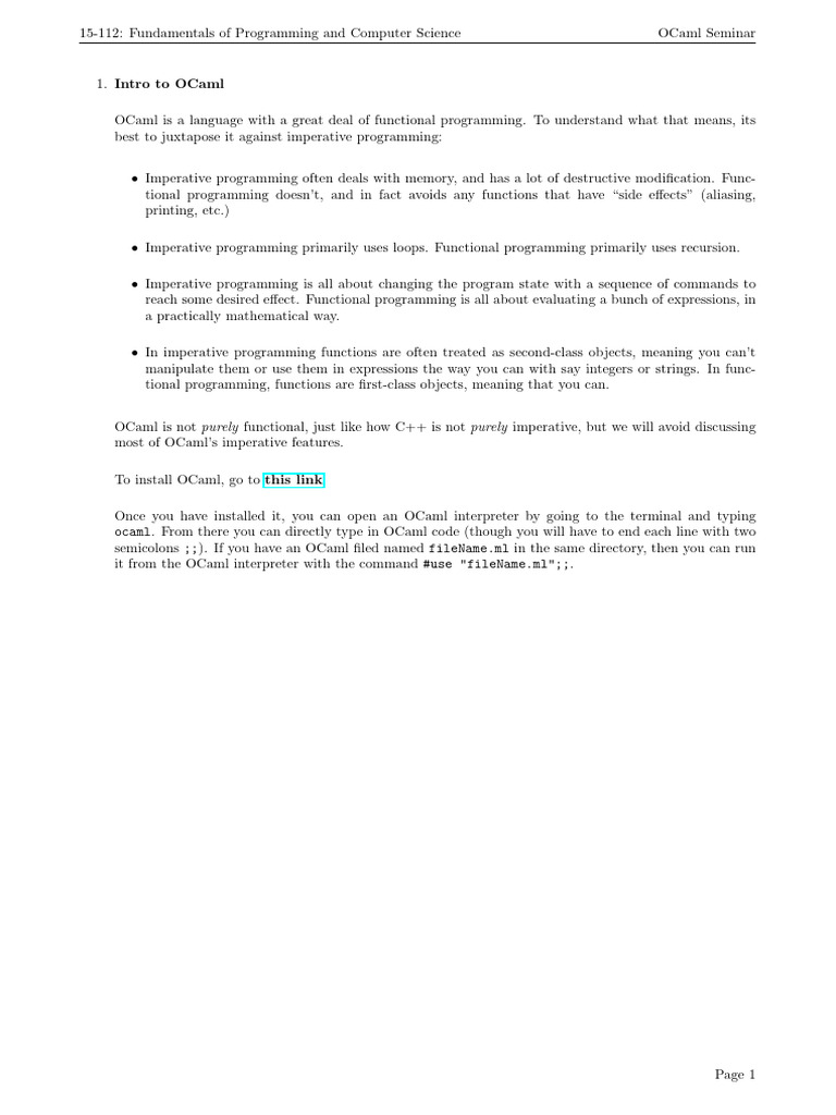 OCaml | PDF | Parameter (Computer Programming) | Integer (Computer Science) OCaml | PDF | Parameter (Computer Programming) | Integer (Computer Science)