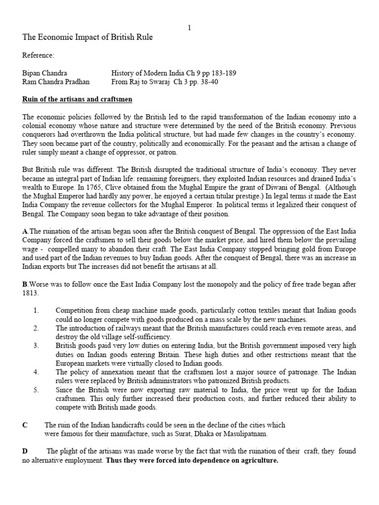 5. Disruption of Traditional Economy (1) | PDF | British Raj | Loans