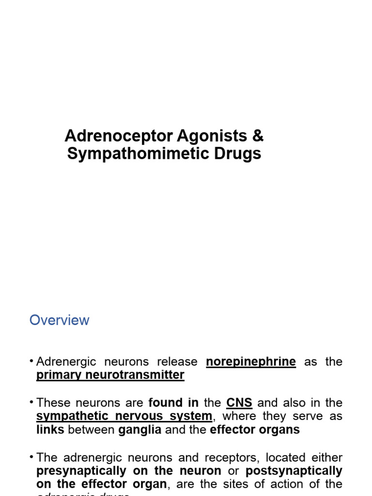 Adrenergic Agonist | PDF | Norepinephrine | Muscle