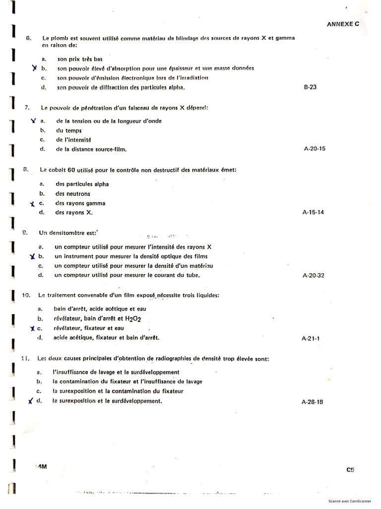 QCM Radiographie 2 | PDF